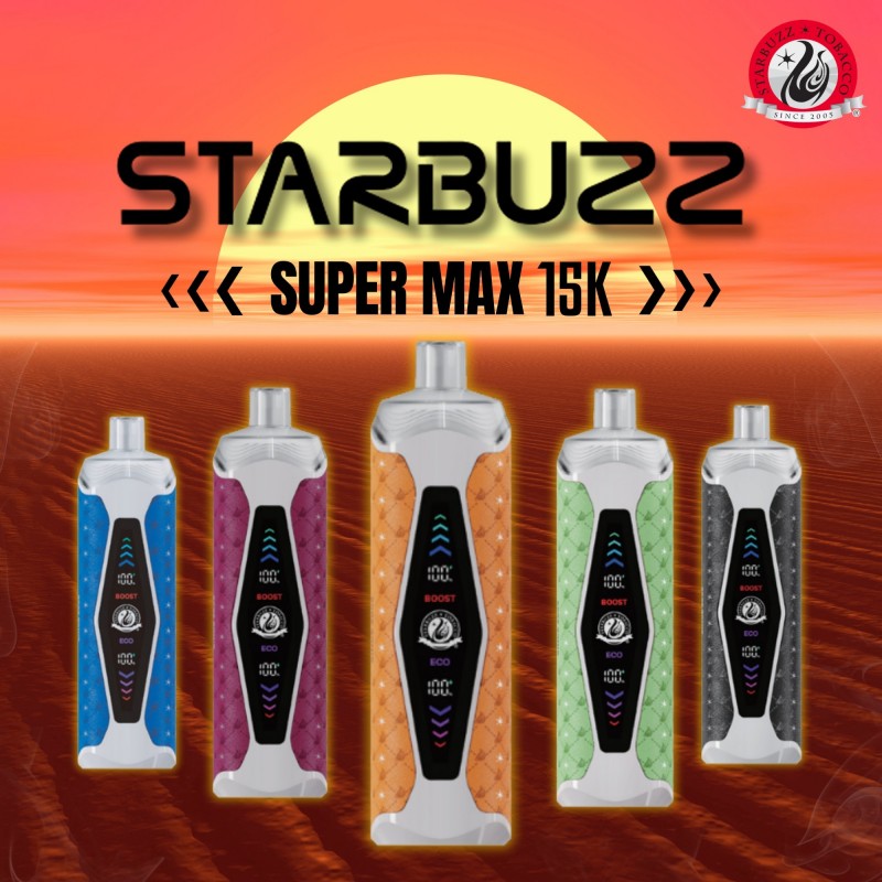Starbuzz Super Max 15K Disposable 5mg, supermax 15k, super max 15000, hookah-style disposable ...